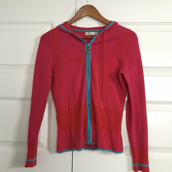 Neve | Sweaters | Neve Pink Blue Pullover Full Zip Hooded Hoodie Long ...